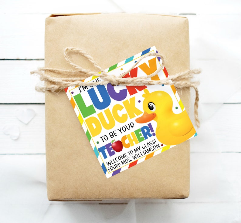 Rubber Duck Gift Tag One Lucky Duck to Be Your Teacher - Etsy