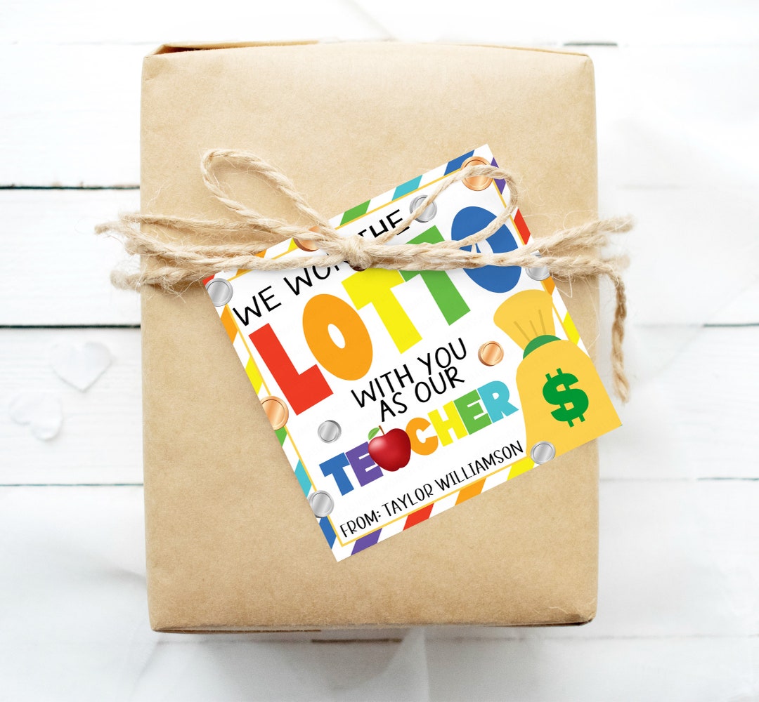 Teacher Lotto Gift Tag, Scratch off Ticket, Welcome Back to School, Won ...