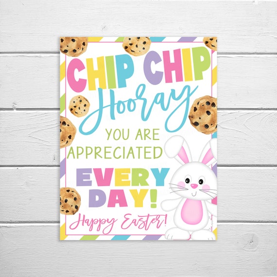 Easter Cookie Sign, Appreciation Printable, Chip Chip Hooray, Breakfast ...