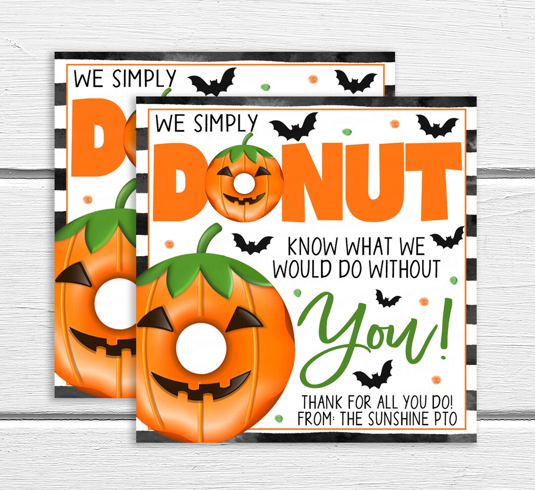 Halloween Donut Appreciation Gift Tag Donut Know What We - Etsy