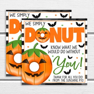 Halloween Donut Appreciation Gift Tag, Donut Know What We Would Do ...