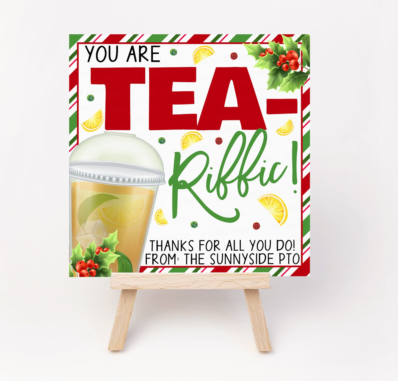 Christmas Iced Tea Gift Tags, Editable You Are Tea-riffic, Iced Tea ...