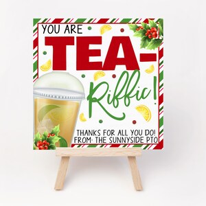 Christmas Iced Tea Gift Tags, Editable You Are Tea-riffic, Iced Tea ...