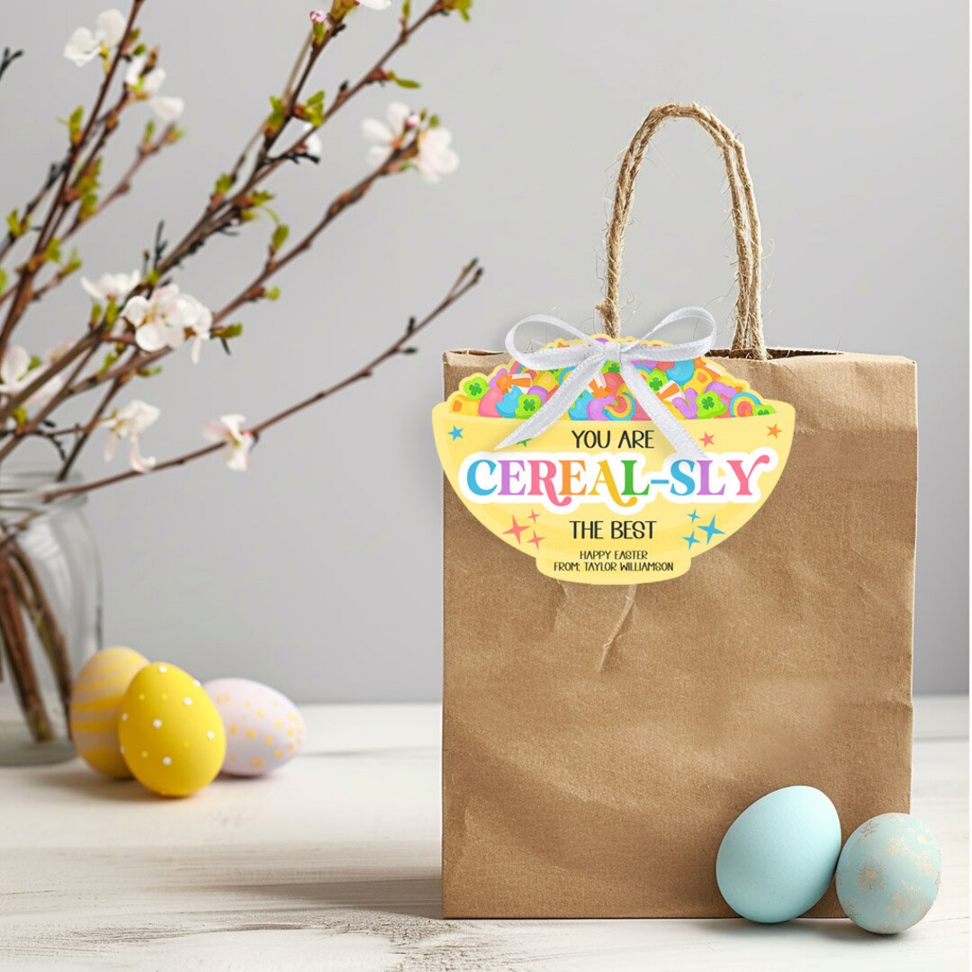 Easter Cereal Gift Tags, Spring Break Editable Cereal Tag, You're ...