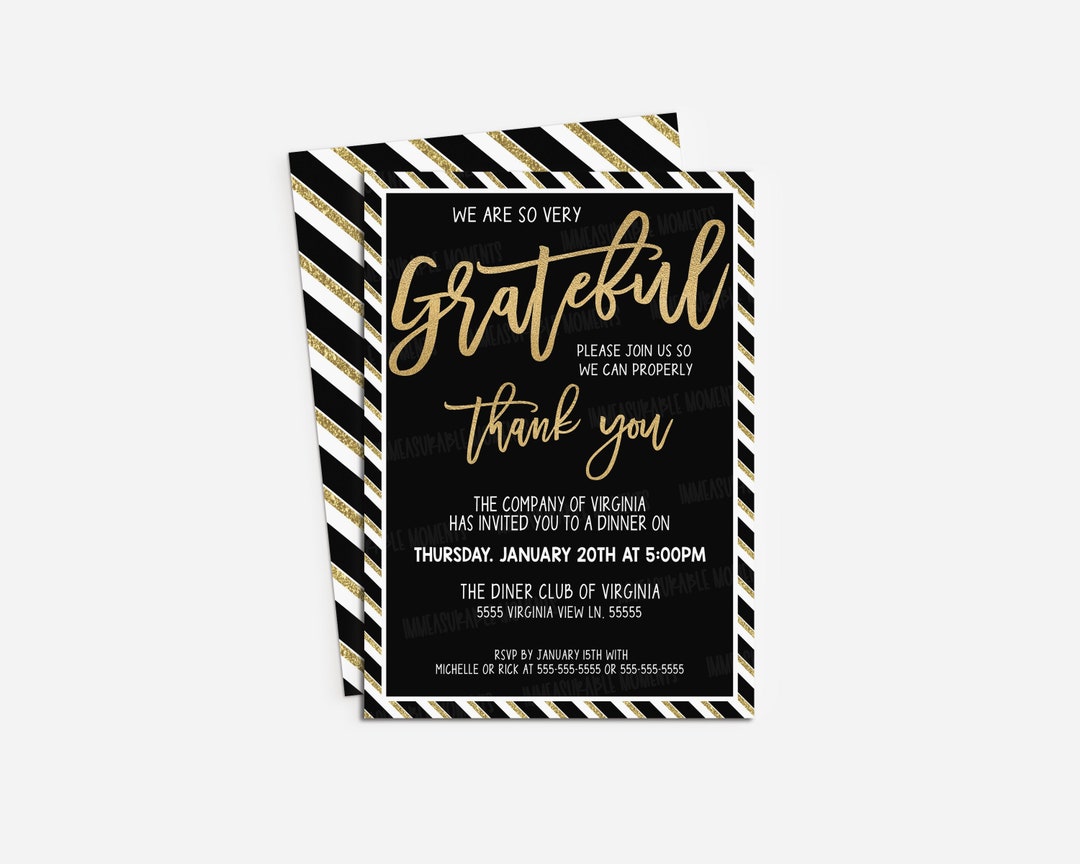 Appreciation Dinner Lunch Invitation, Editable Grateful Staff Employee ...