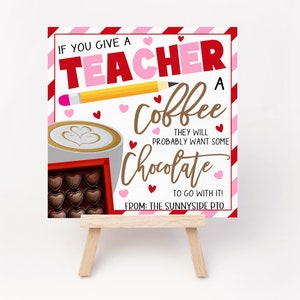 Valentine Teacher Appreciation Gift Tag, If You Give A Teacher Coffee ...