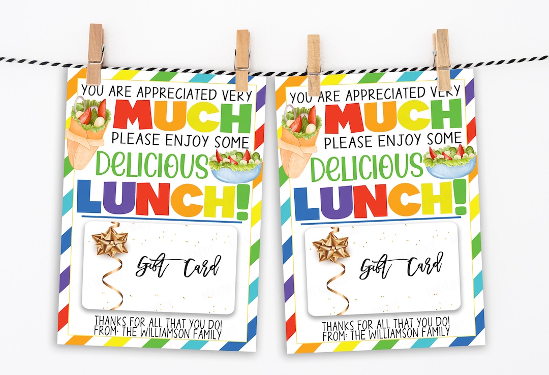 Lunch Gift Card Holder, Thank You Gift Tag, Wrap Sandwich Health Food ...