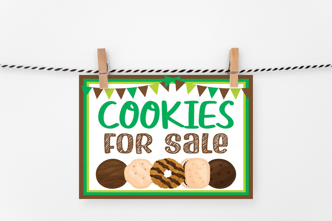 Scout Cookie Booth Sign Cookies Sold Here Printable Cookie - Etsy