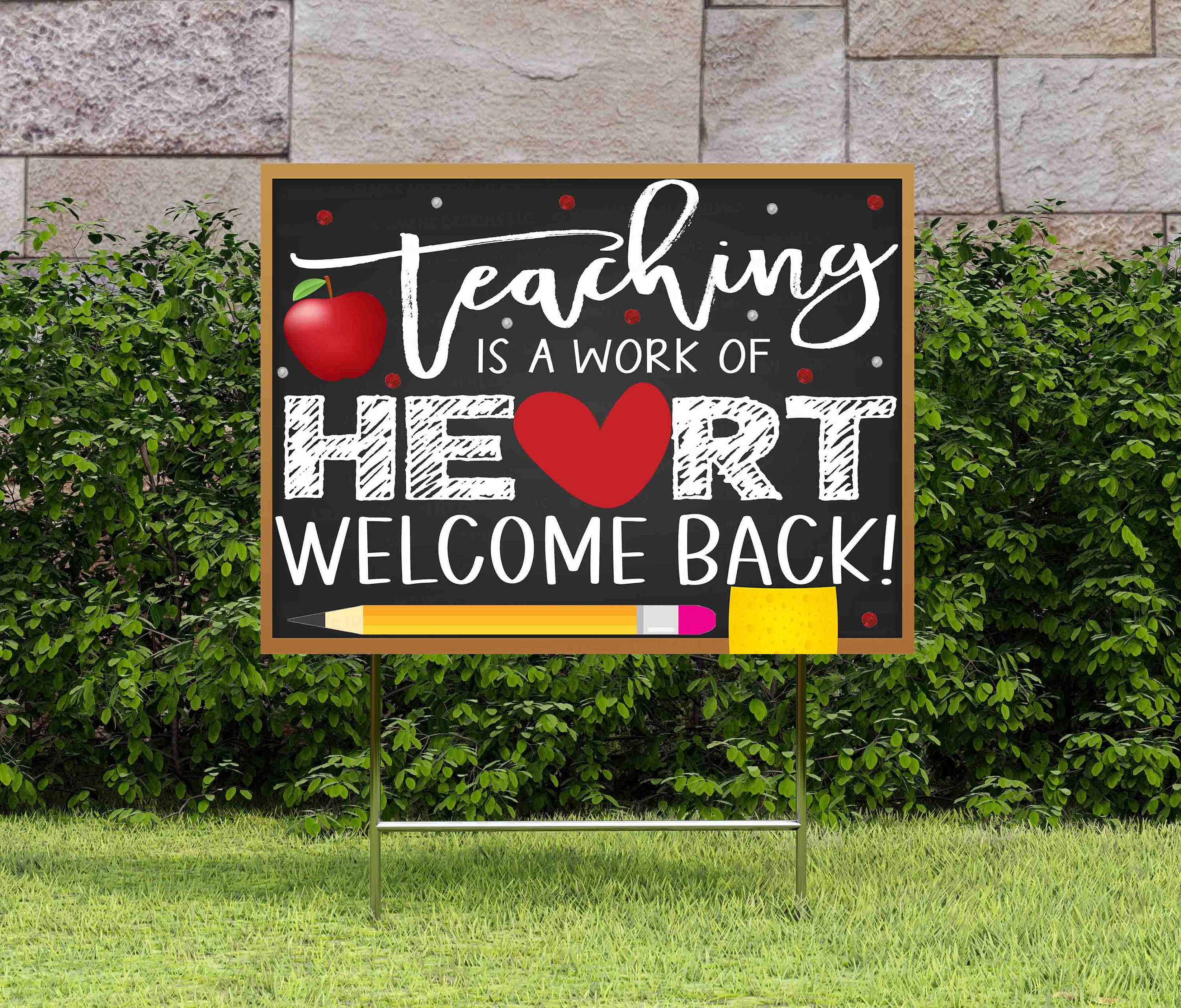 Back to School Teacher Sign, Teachers and Staff Appreciation Printable ...