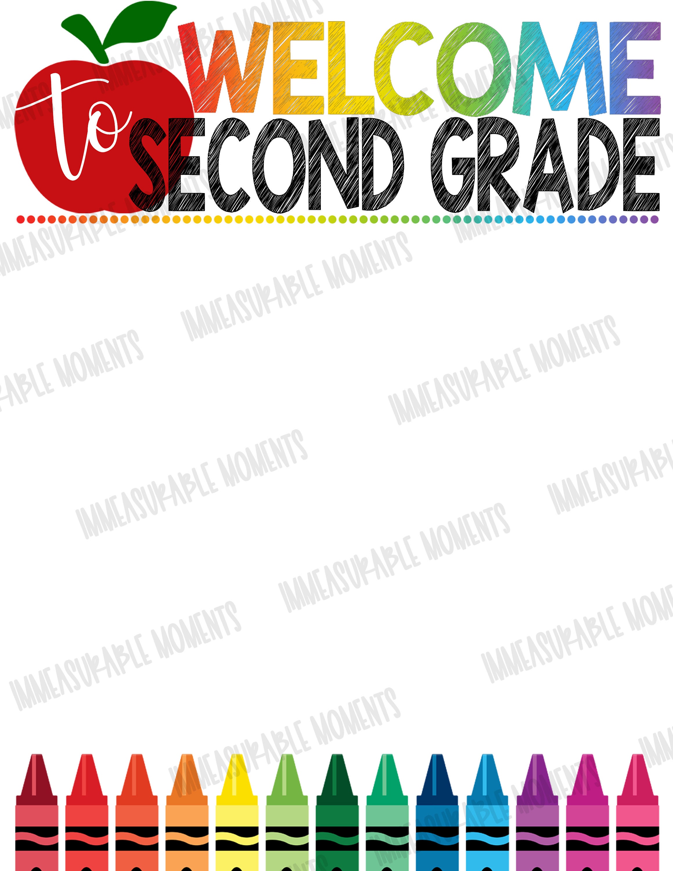 Welcome to Second Grade Blank Template - Etsy