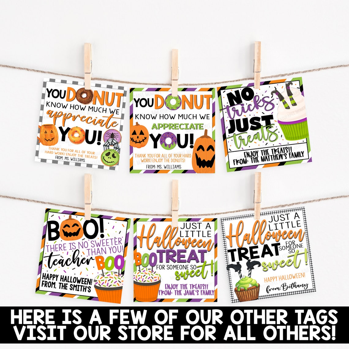 EDITABLE you Donut Know Halloween Gift Tag - Etsy