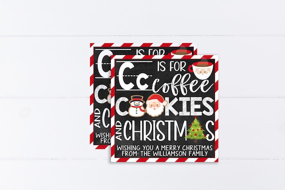 Coffee Cookie Christmas Gift Tag, Editable Teacher Daycare Gift Tag ...