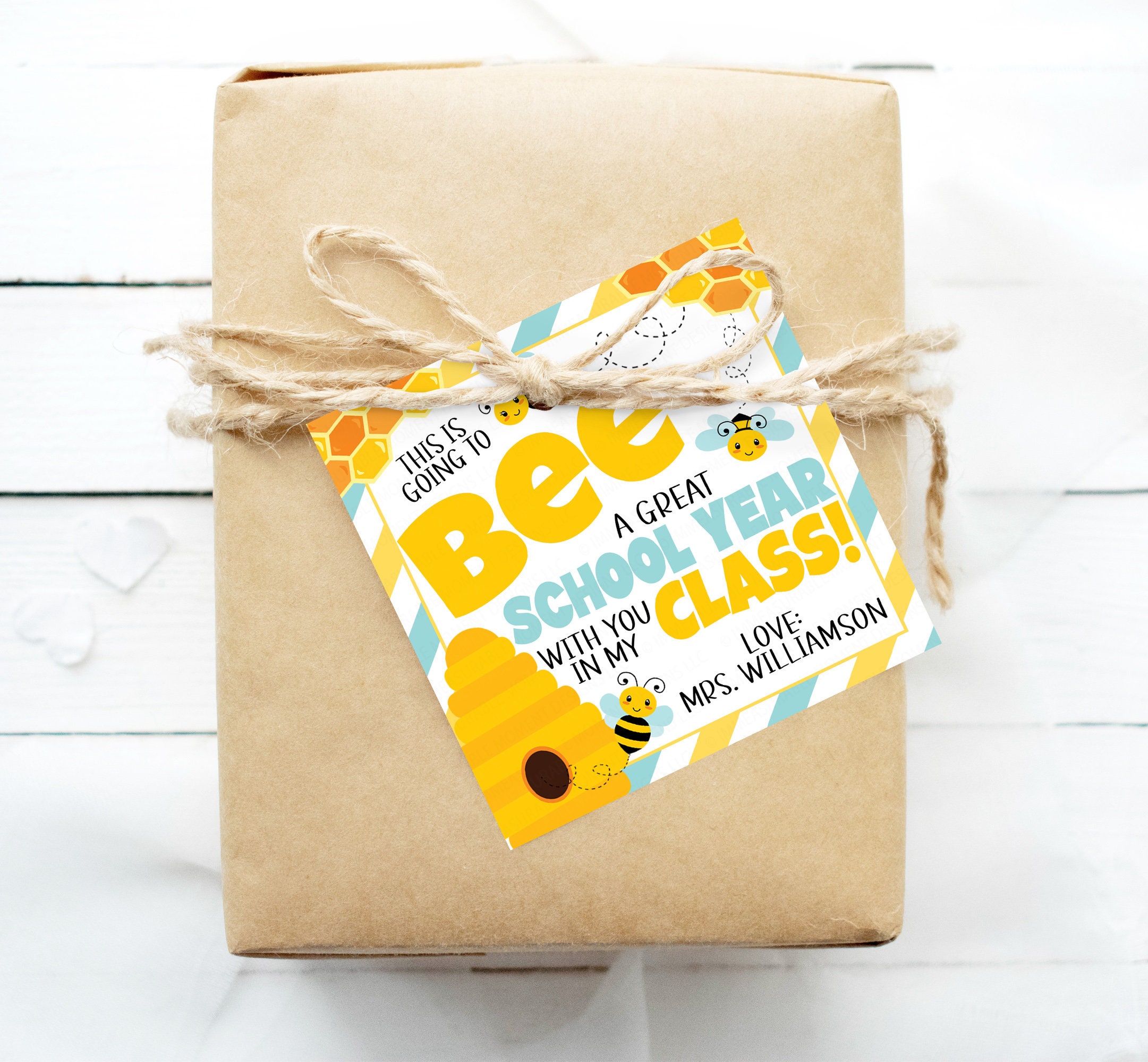 Bee Back to School Gift Tag, First Day, Going to Bee A Great School ...