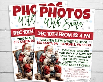 Editable Photos With Santa Flyer Template, Pictures With Santa ...