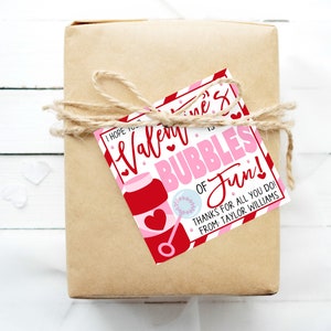 Valentine Bubble Gift Tags, Editable Hope Your Valentine's is Bubbles ...