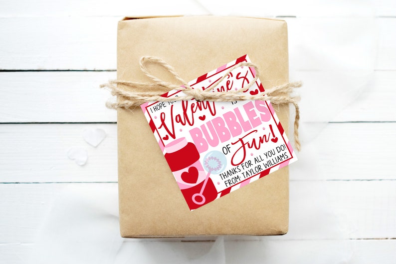 Valentine Bubble Gift Tags Editable Hope Your Valentine's | Etsy