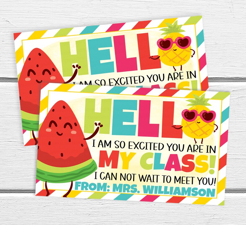 Back to School Postcard to Students, Welcome to My Class Note, Intro ...