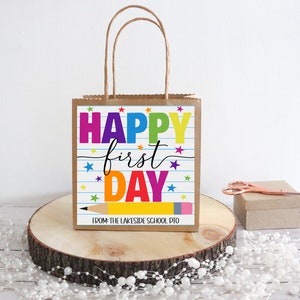 First Day of School Gift Tag, Welcome Back, Student Teacher Label, New ...