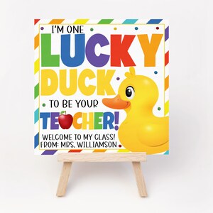 Rubber Duck Gift Tag, One Lucky Duck to Be Your Teacher, Printable Gift ...