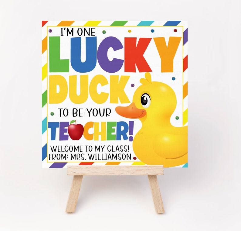 Rubber Duck Gift Tag One Lucky Duck to Be Your Teacher - Etsy