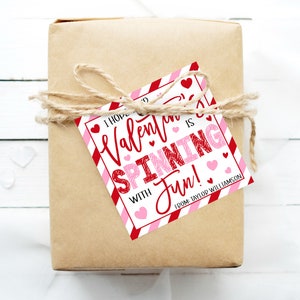 Valentine Fidget Gift Tags, Fidget Spinner Tag, Valentine's is Spinning ...