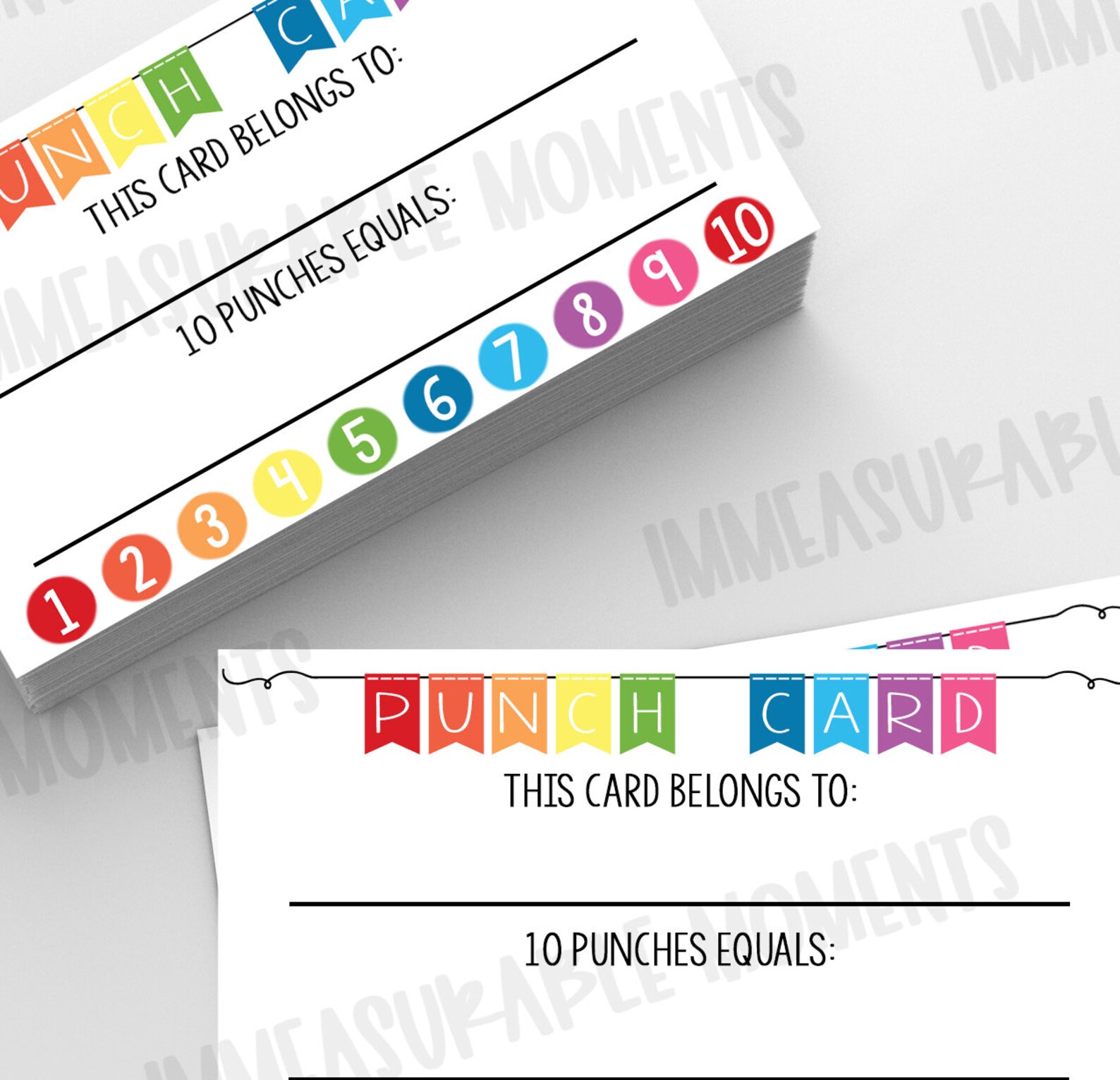 Reward Punch Card, Behavior Card, Chore Chart Punch Card, Reward Card ...