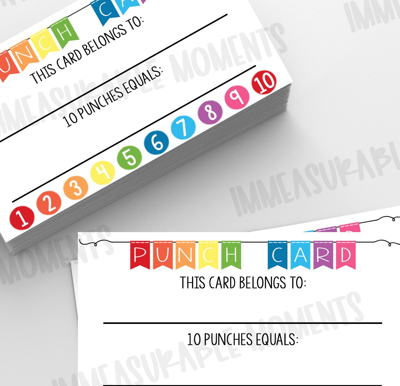 Reward Punch Card Behavior Card Chore Chart Punch Card - Etsy