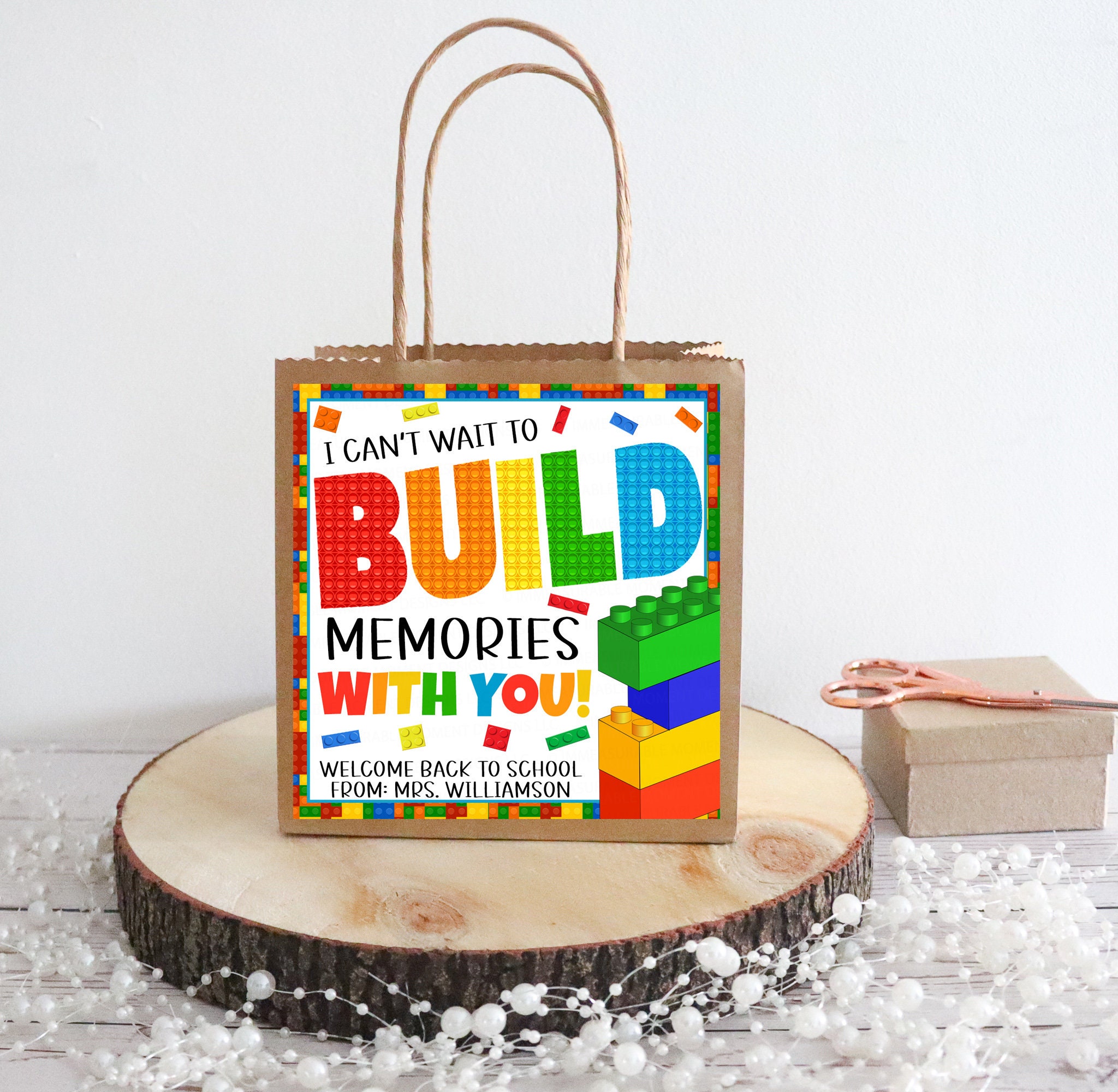 Back to School Building Block Gift Tags, Gift for Students Classmates ...