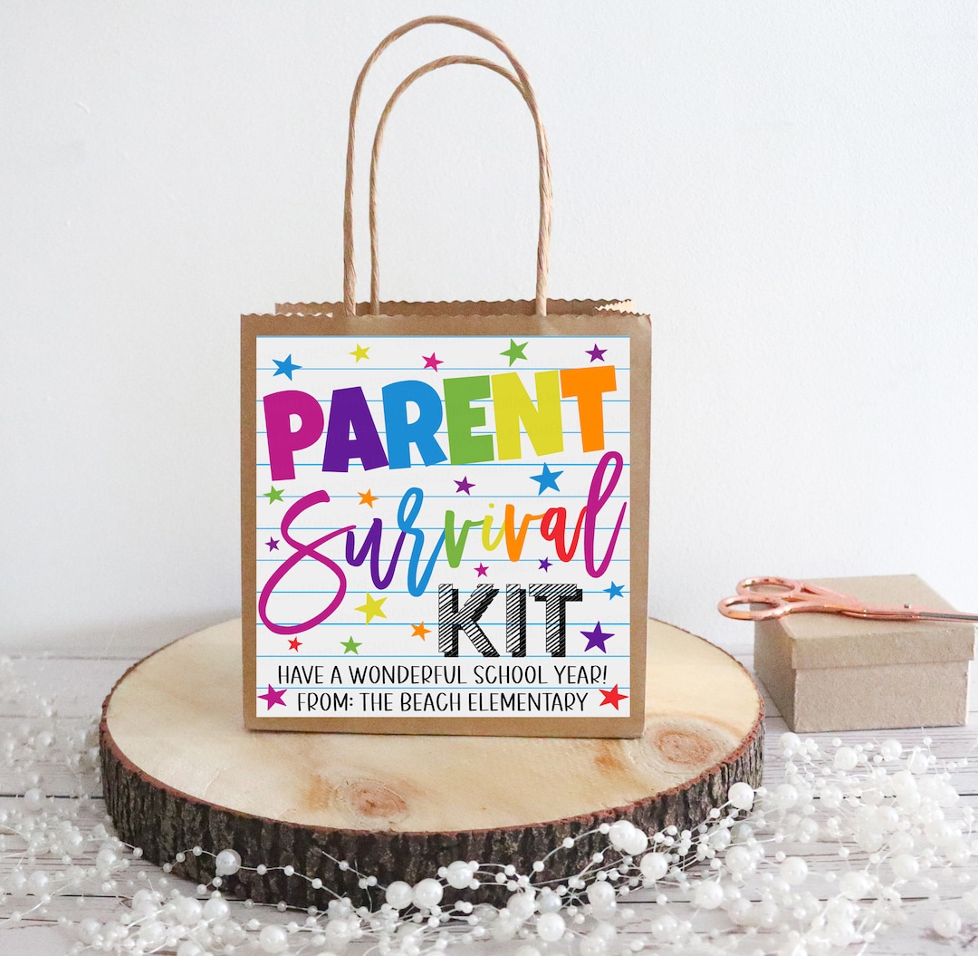 Parent Survival Kit Gift Tags, First Day Back to School Gift for ...