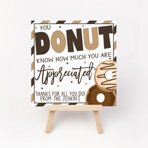 Donut Appreciation Gift Tag Editable Donut Know How Much You - Etsy