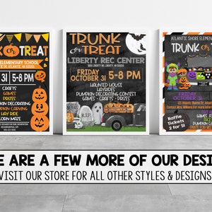 EDITABLE Trunk or Treat Flyer, Kids Halloween Party, Community Business ...