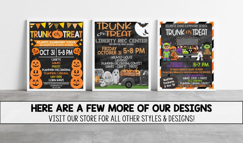 EDITABLE Trunk or Treat Flyer Kids Halloween Party Community - Etsy