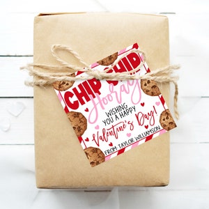Valentine's Day Cookie Thank You Gift Tags, Chip Chip Hooray ...