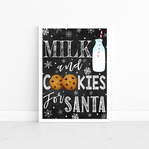 Milk and Cookies Sign for Santa, Santa Cookies Sign, Milk and Cookies ...