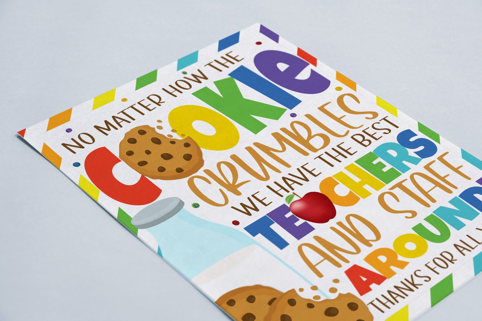 Teachers and Staff Cookie Appreciation Sign, Cookie Crumbles ...