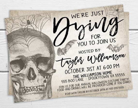 Vintage Halloween Invitation, Dying For You To Join Us Party Invite ...