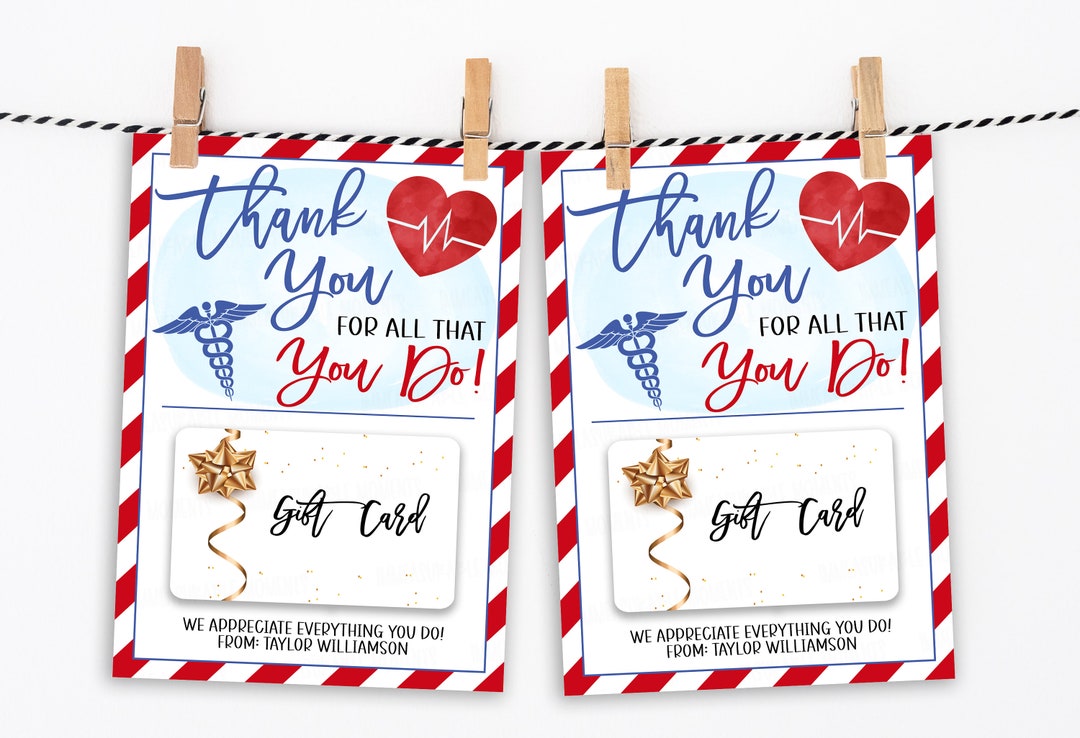Nurse Appreciation Gift Tag, Editable Printable Thank You Gift Tag ...