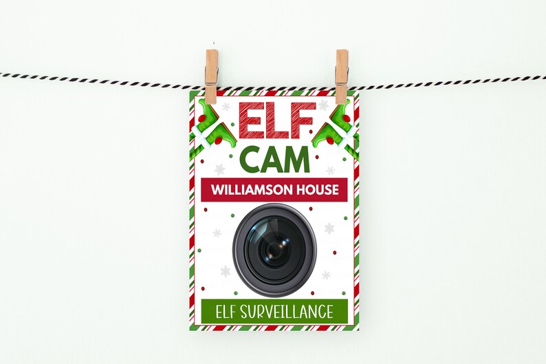 Elf Surveillance Cam Printable Don't Touch Me Lose Magic - Etsy
