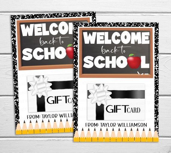 Back To School Gift Card Holder, First Day Welcome Back, DIY Editable ...