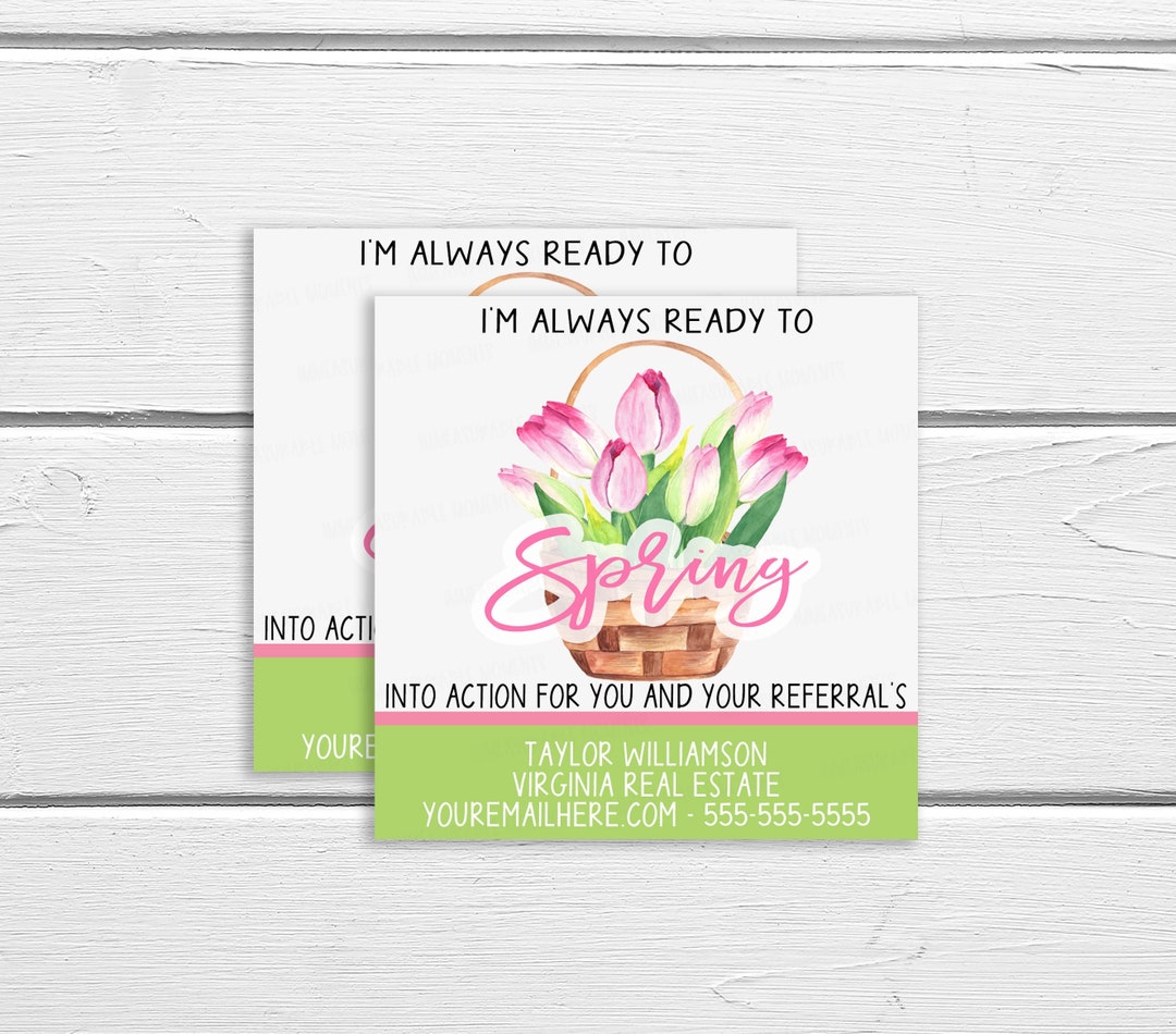 Spring Pop-by Tags, Ready to Spring Into Action for Your Referrals ...