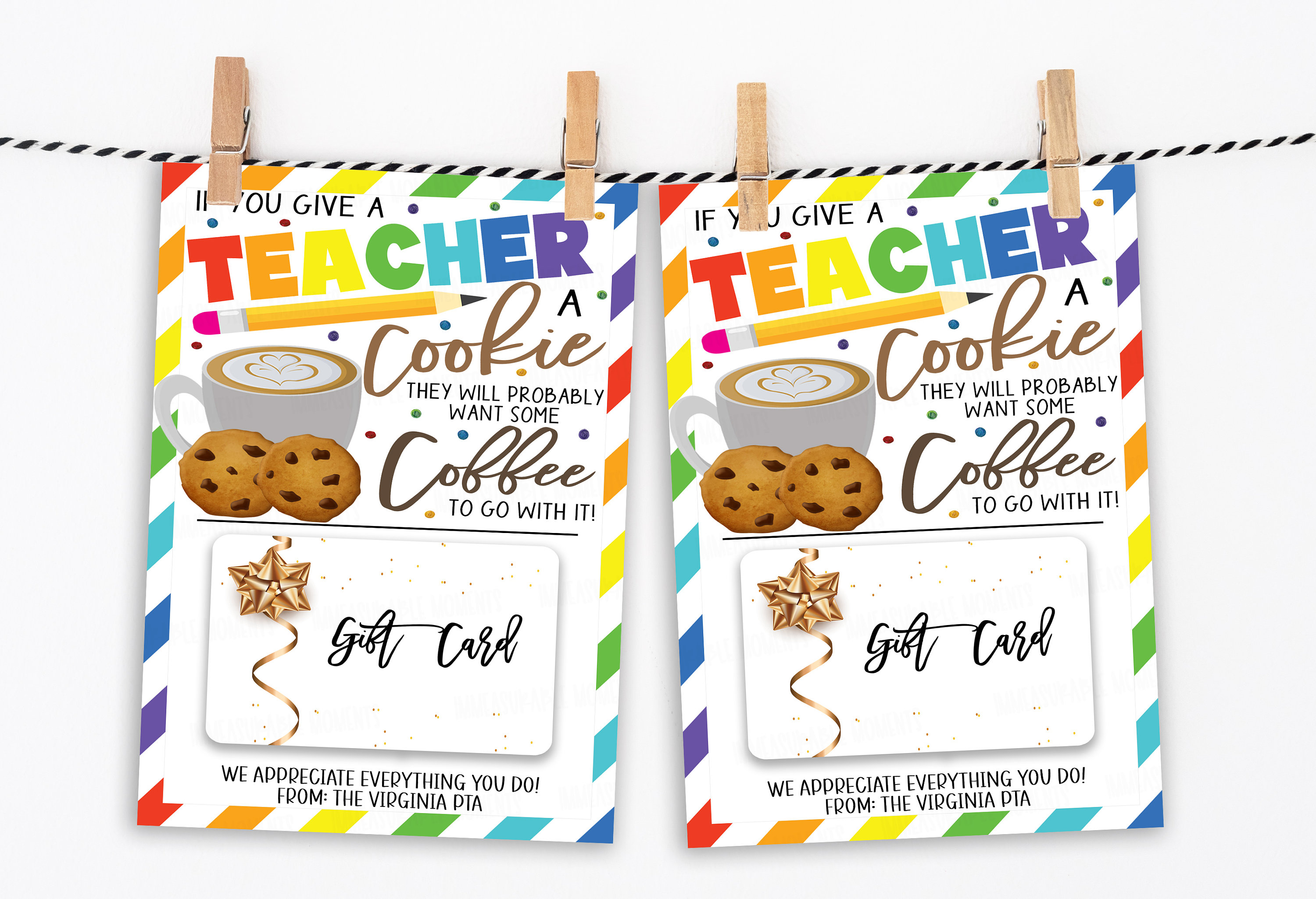 Teacher Appreciation Gift Card Holder If You Give A Teacher - Etsy