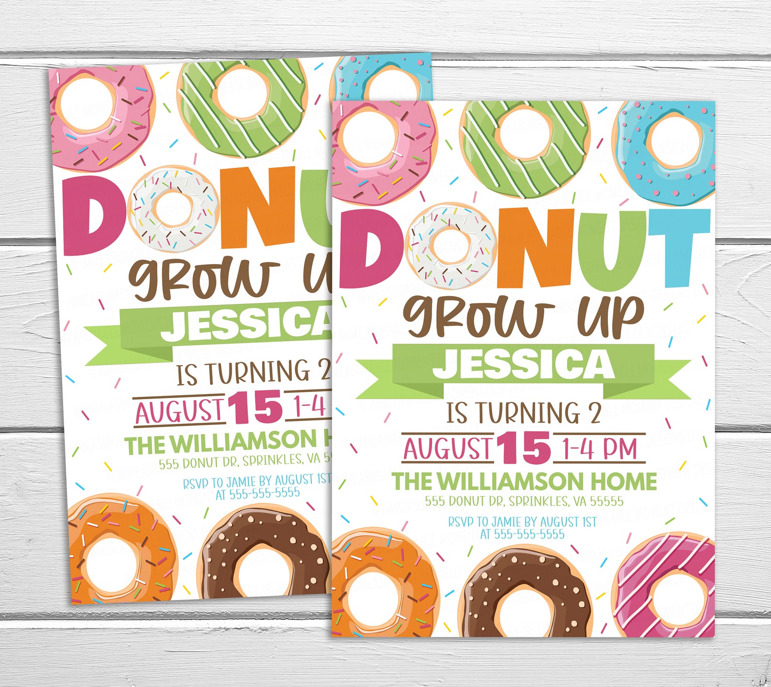 Donut Birthday Invitation, Donut Grow up Invite, Editable Printable ...