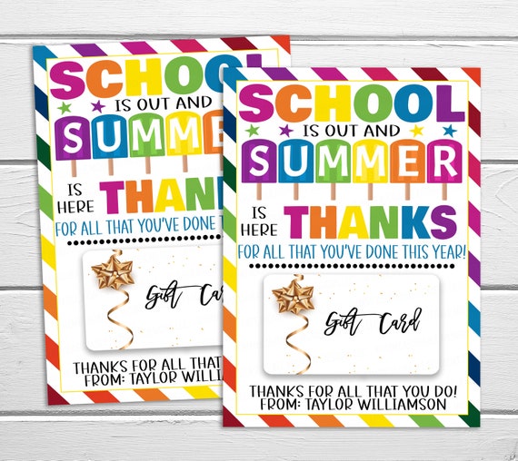 Summer Gift Card Holder, End Of School, School Is Out Summer Is Here ...