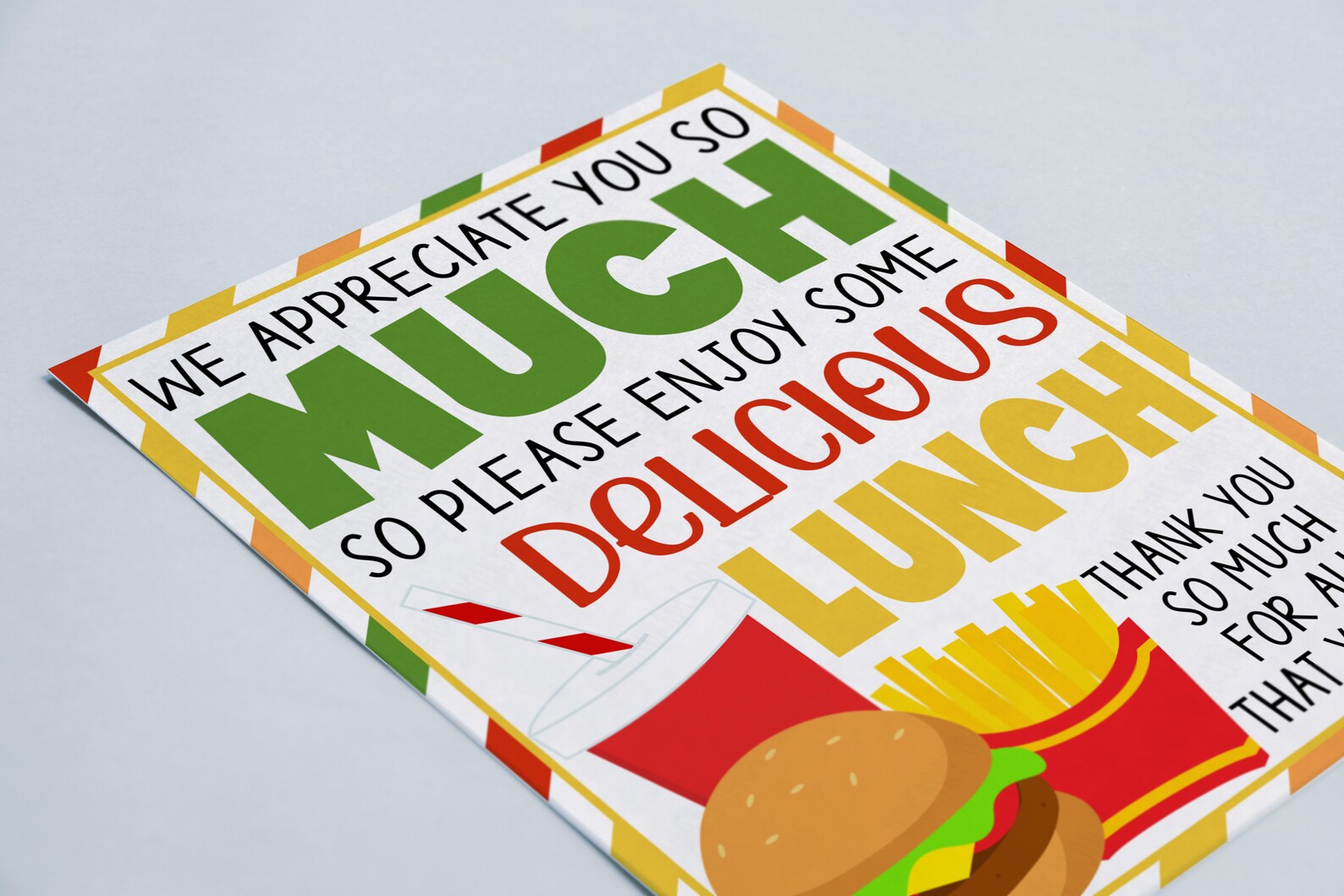 Lunch Thank You Sign We Appreciate You so Much Enjoy Lunch | Etsy