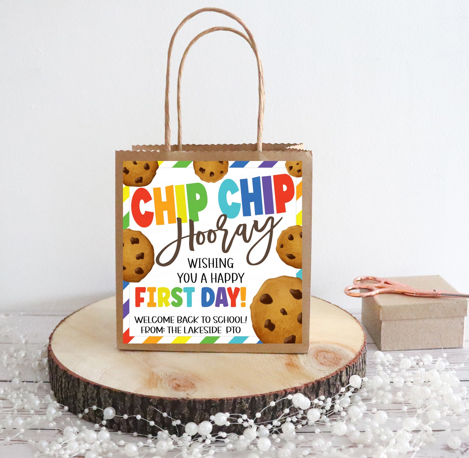 Cookie Back to School Gift Tags, Chip Chip Hooray First Day, Gift for ...