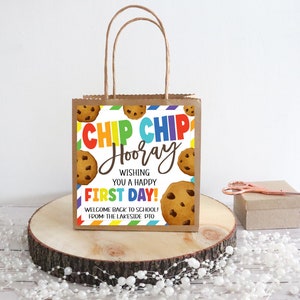 Cookie Back to School Gift Tags, Chip Chip Hooray First Day, Gift for ...