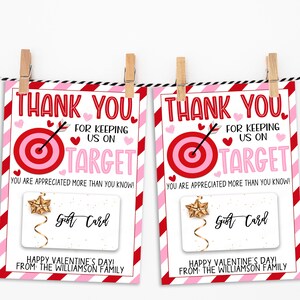 Valentine Thank You Gift Card Holder, Editable Thank You Target Gift ...