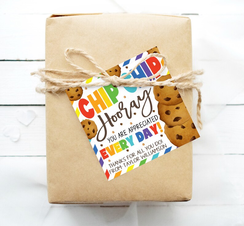Cookie Thank You Gift Tags Chip Chip Hooray Appreciation - Etsy