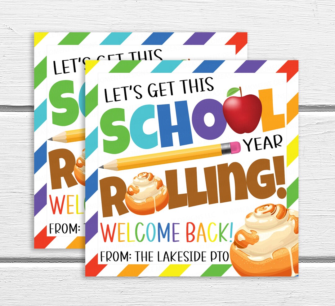 Back to School Cinnamon Roll Gift Tag Get This School Year - Etsy