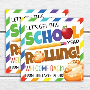 Back to School Cinnamon Roll Gift Tag, Get This School Year Rolling ...